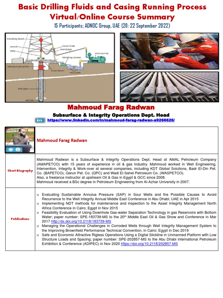 Basic Drilling Fluids and Casing Running Process Course 1664680810 | PDF | Casing (Borehole ...