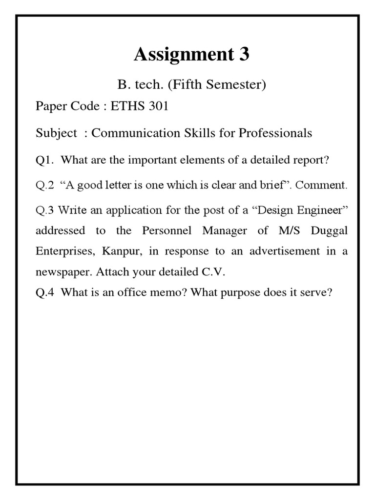 Assignment | PDF | Career & Growth | Business