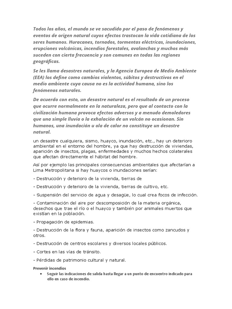 Guía de Desastres Naturales y Prevención | PDF | Temblores | Tsunami