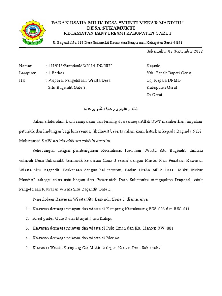 Surat Pengantar Proposal | PDF