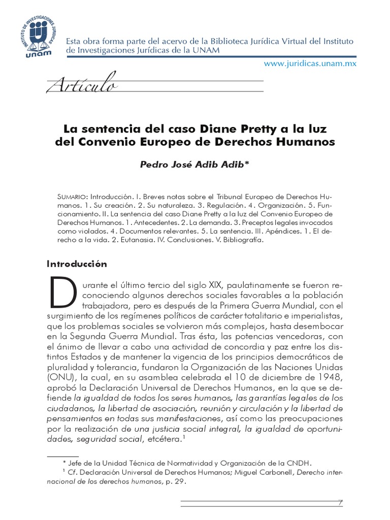 La Eutanasia A La Luz Del Convenio Europeo de Derechos Humanos | PDF | Convenio europeo de ...