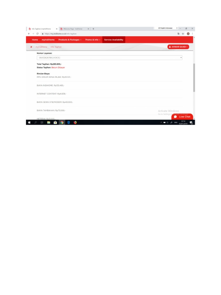 Tagihan Indihome | PDF