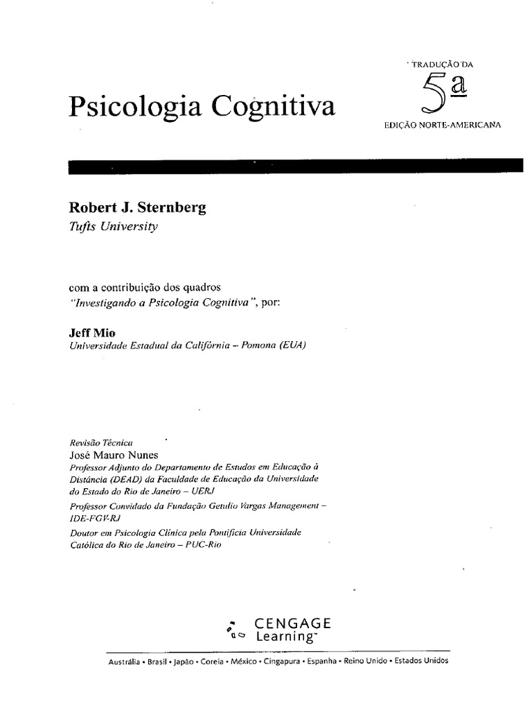 Psicologia Cognitiva - Sternberg 5ºed | PDF