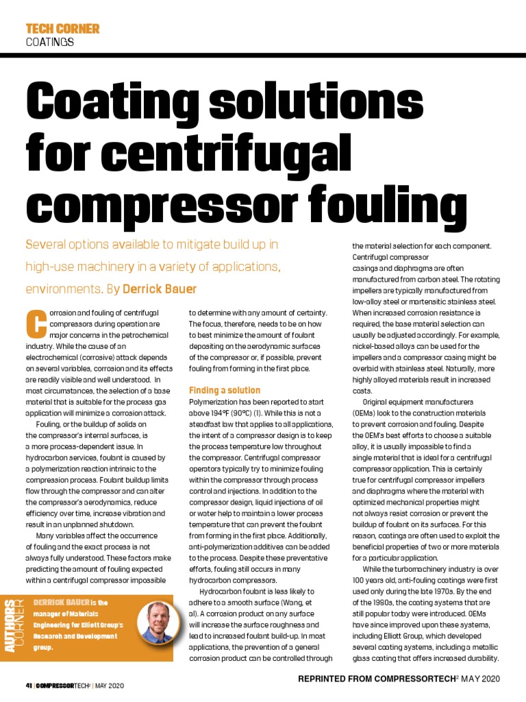 1 - Coating Solutions For Centrifugal Compressor Fouling (LR) | PDF ...
