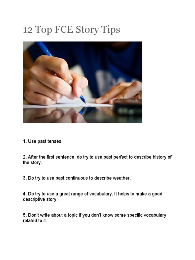B2 Story Writing: Key Tips and Structure | PDF | Verb | Plot (Narrative)