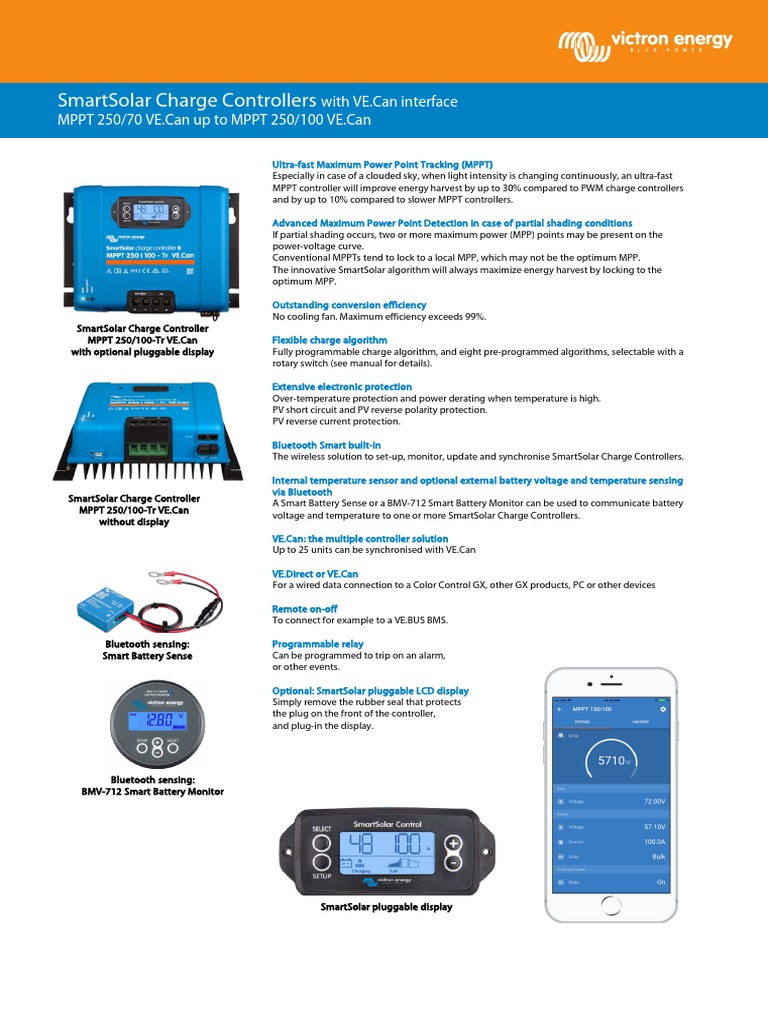 Victron SmartSolar Charge Controller MPPT 250 70 Up To 250 100 VE - Can ...