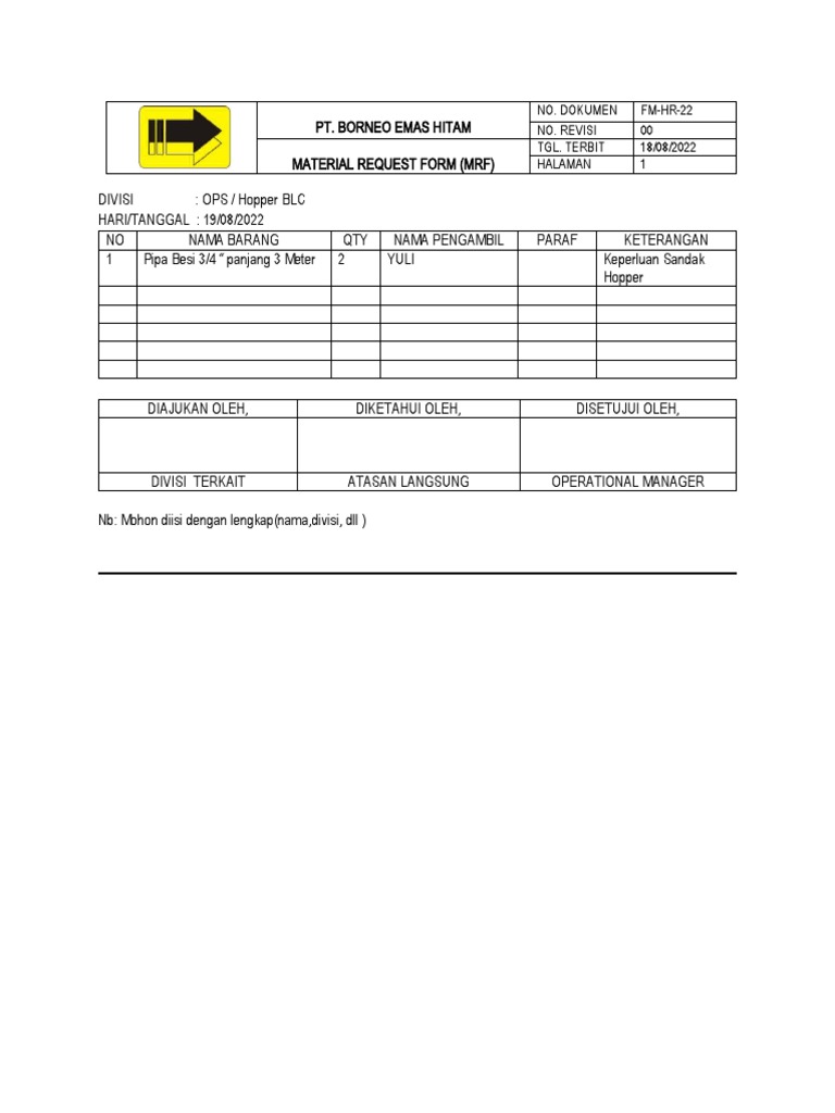 Form Pipa Besi Hopper | PDF