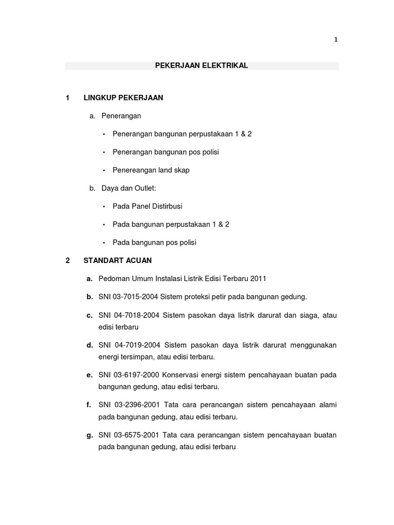 RKS Pek Elektrikal | PDF