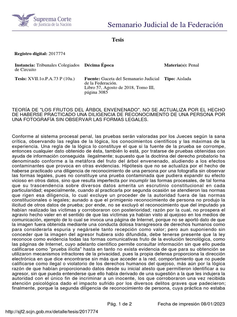 Tesis 2017774 | PDF | Justicia | Crimen y violencia