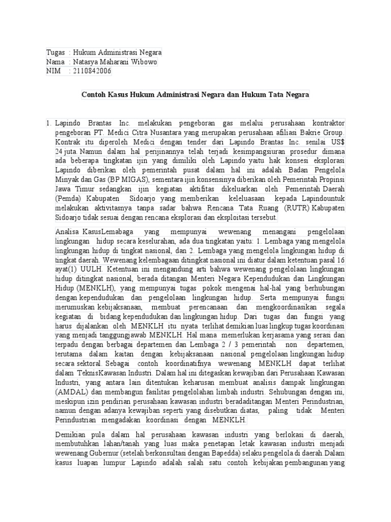 Contoh Kasus Hukum Administrasi Negara | PDF | Hukum