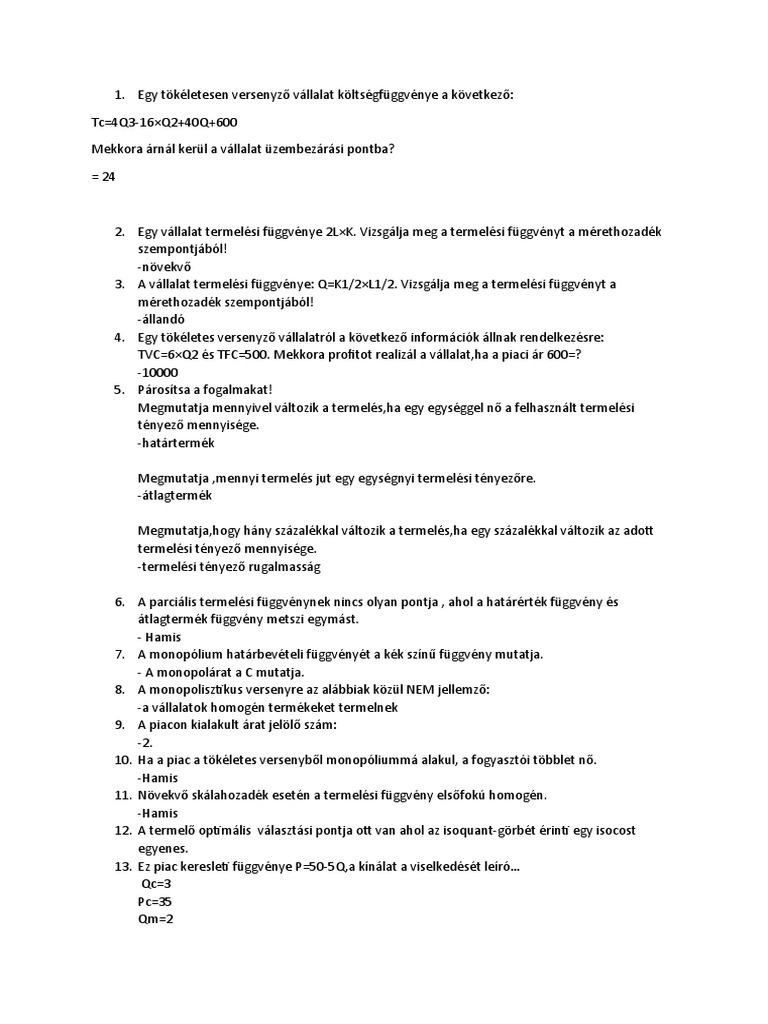 ZH Megoldások | PDF