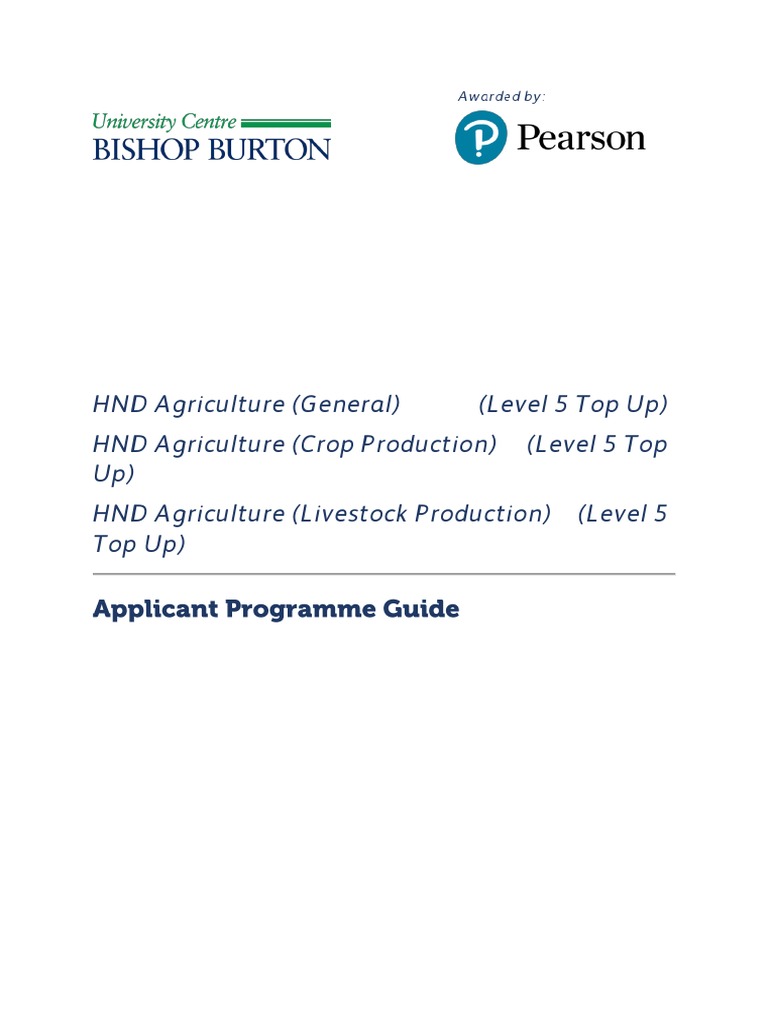 HND Agriculture Program Overview | PDF | Study Skills | Plant Breeding