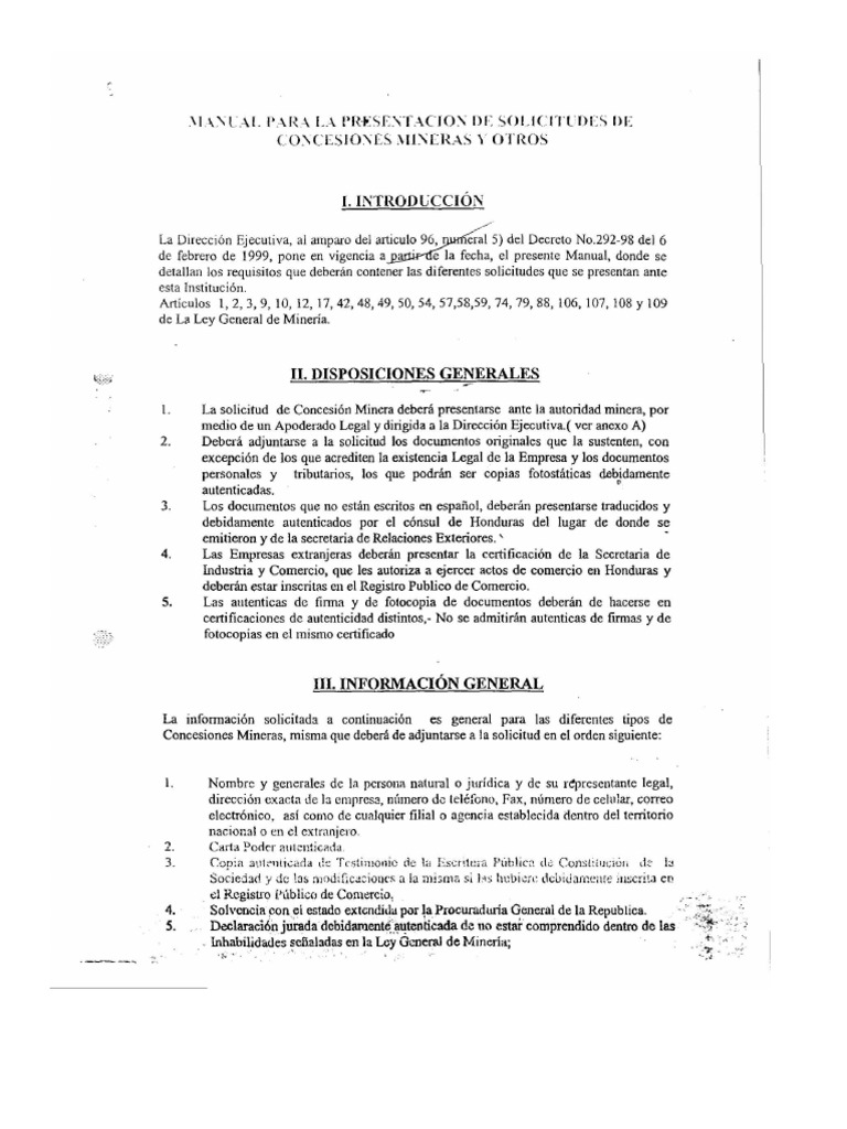 Requisitos Defomin | PDF