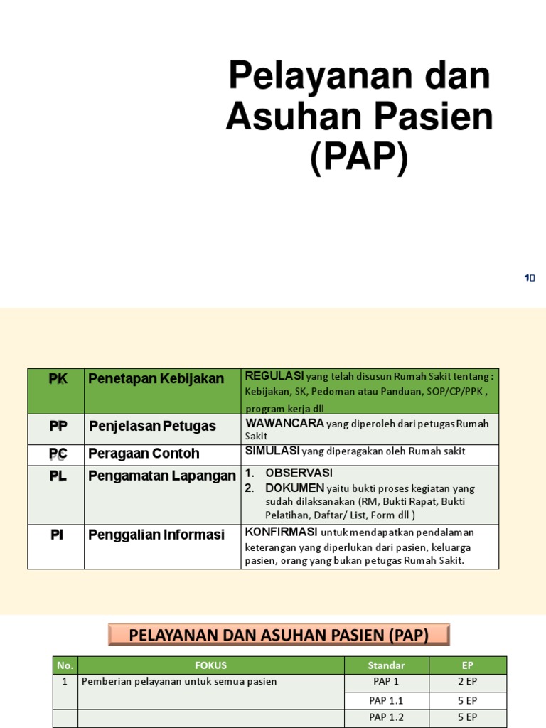 Pelayanan Dan Asuhan Pasien (PAP) | PDF