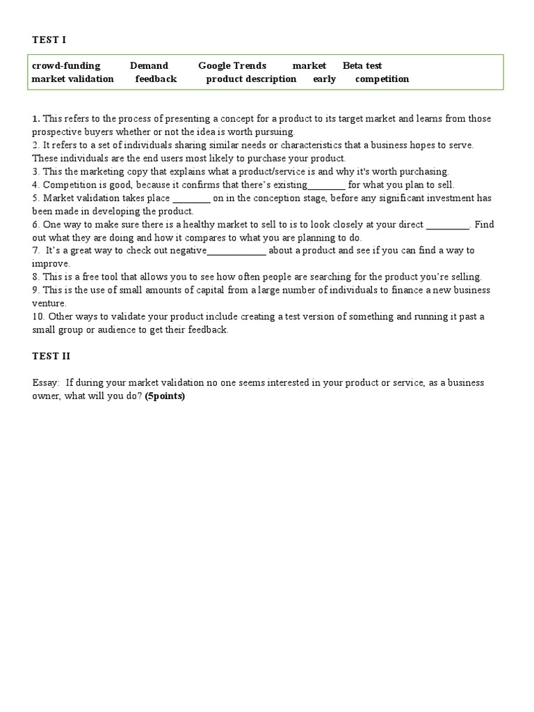 Entrep Las 3 - Quiz | PDF | Business