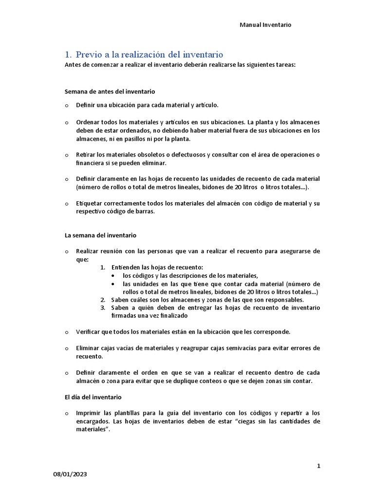Manual Inventario (Genérico) | PDF