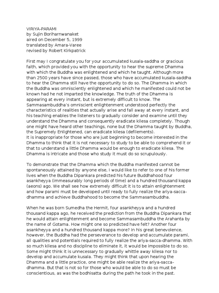 VIRIYA | PDF | Buddhahood | Sati (Buddhism)