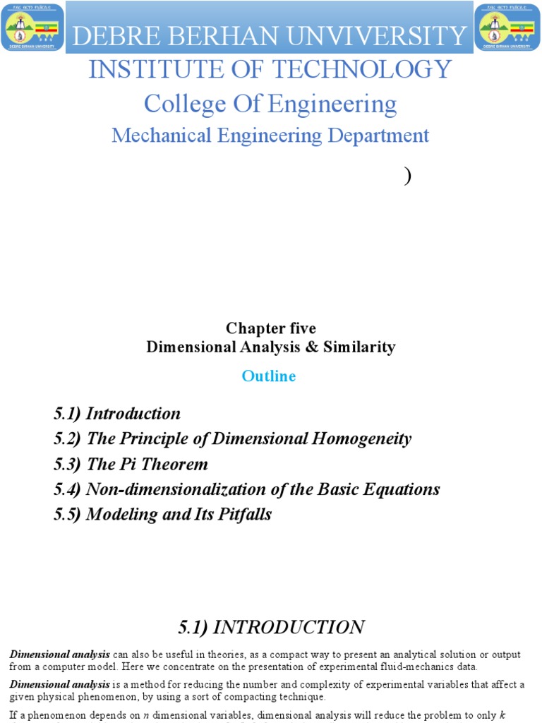Chapter 5 Dimensional Analaysis | PDF | Physics | Mechanical Engineering
