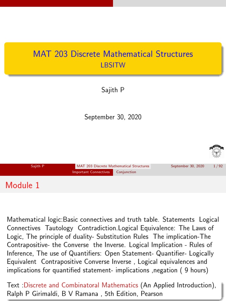 Dms 1 Pdf If And Only If Logic