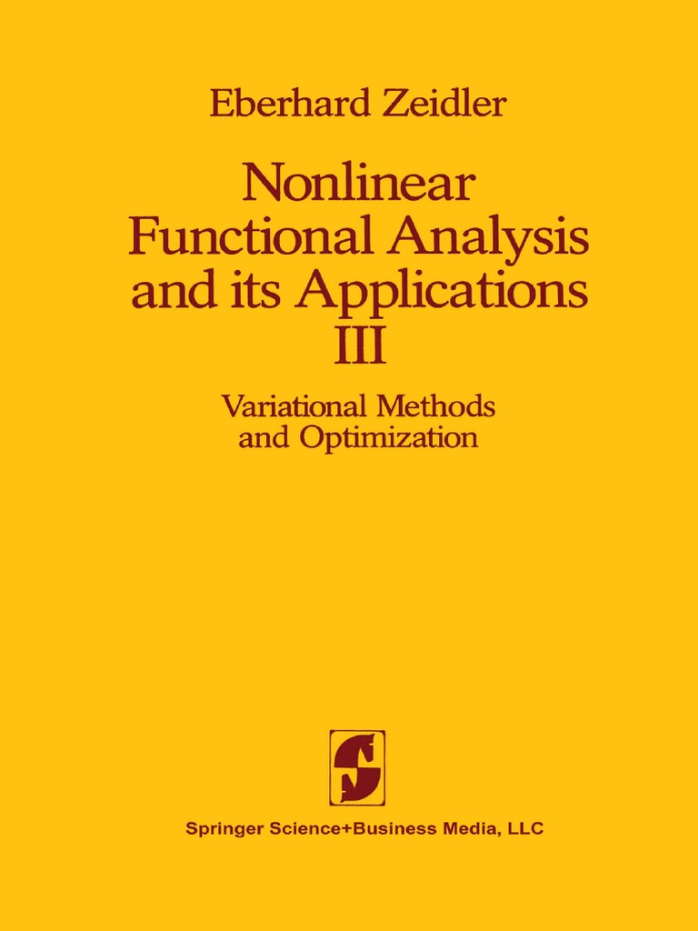 Eberhard Zeidler Auth Nonlinear Functional Analysis And Its