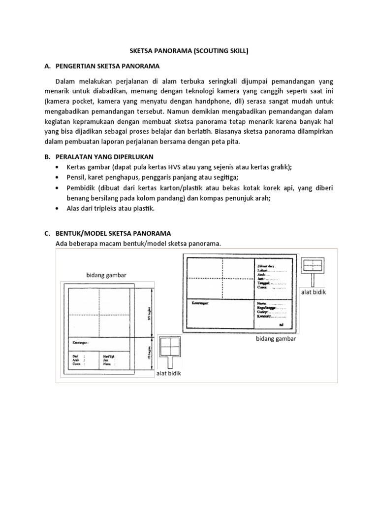 Cara Membuat Sketsa Panorama Pramuka | PDF | Metode & Bahan Ajar ...