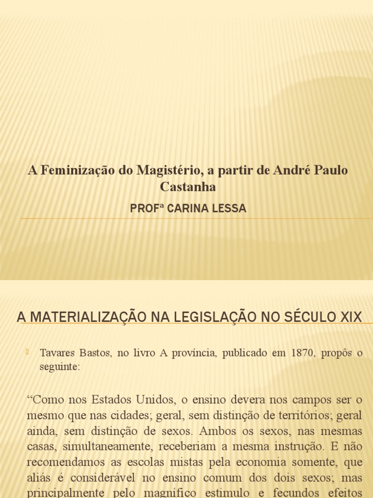 A Feminização Do Magistério Pdf Mulher Escolas