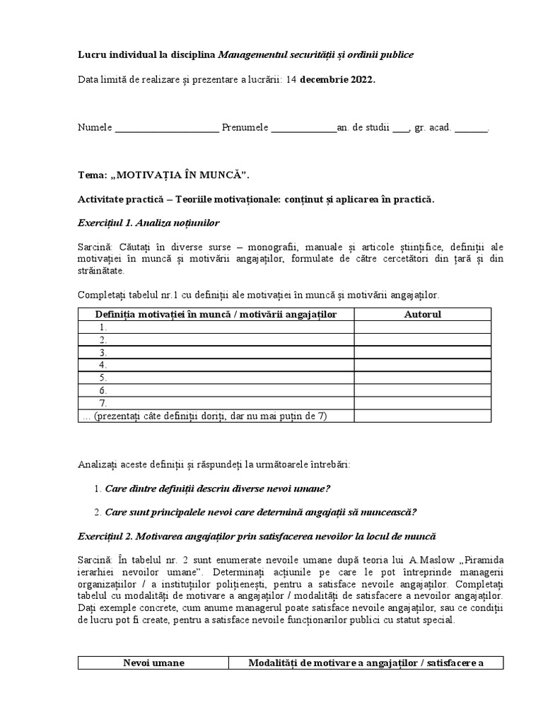 Management Lucrul Individual | PDF