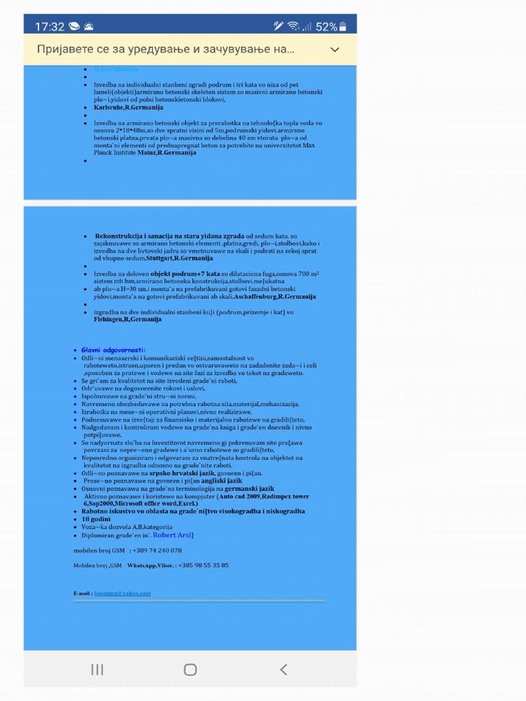 CV Robert Arsic | PDF