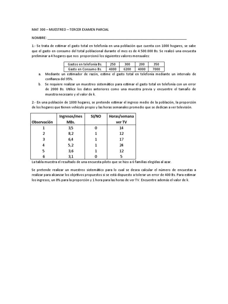 Mat300 Segundo Parcial Sem 01 - 22 | PDF | Negocios | Finanzas y dinero