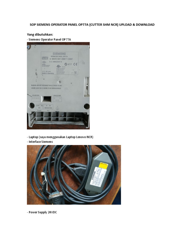 Sop Siemens Operator Panel Op77a | PDF
