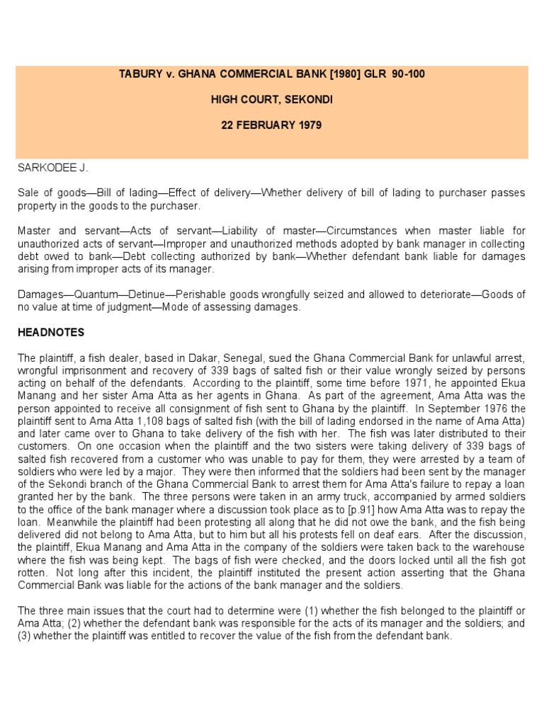 Liability in Tabury v. GCB Case | PDF | Damages | Legal Liability