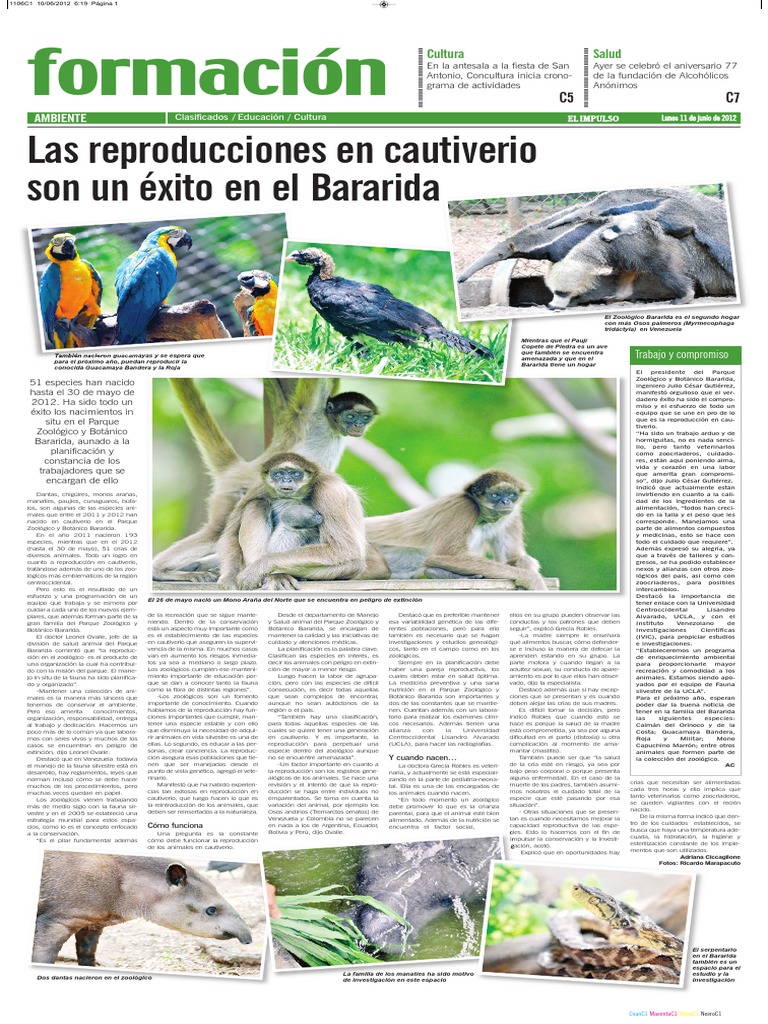 Ambiente Reproducción Bararida | PDF | zoo | Fauna