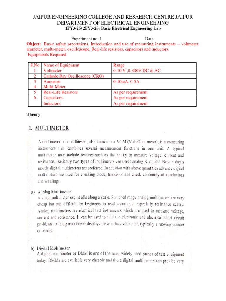 Experiment No1 | PDF | Inductor | Electrical Impedance