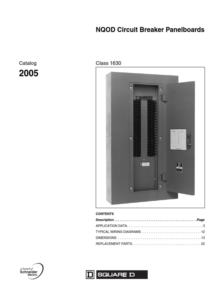 1630CT0701 - Square D NQ Panelboard Class 1640 Catalog | PDF ...