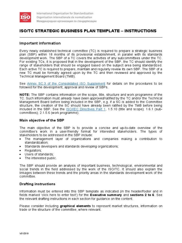 Model ISO TC Strategic Business Plan Template | PDF | International Organization For ...