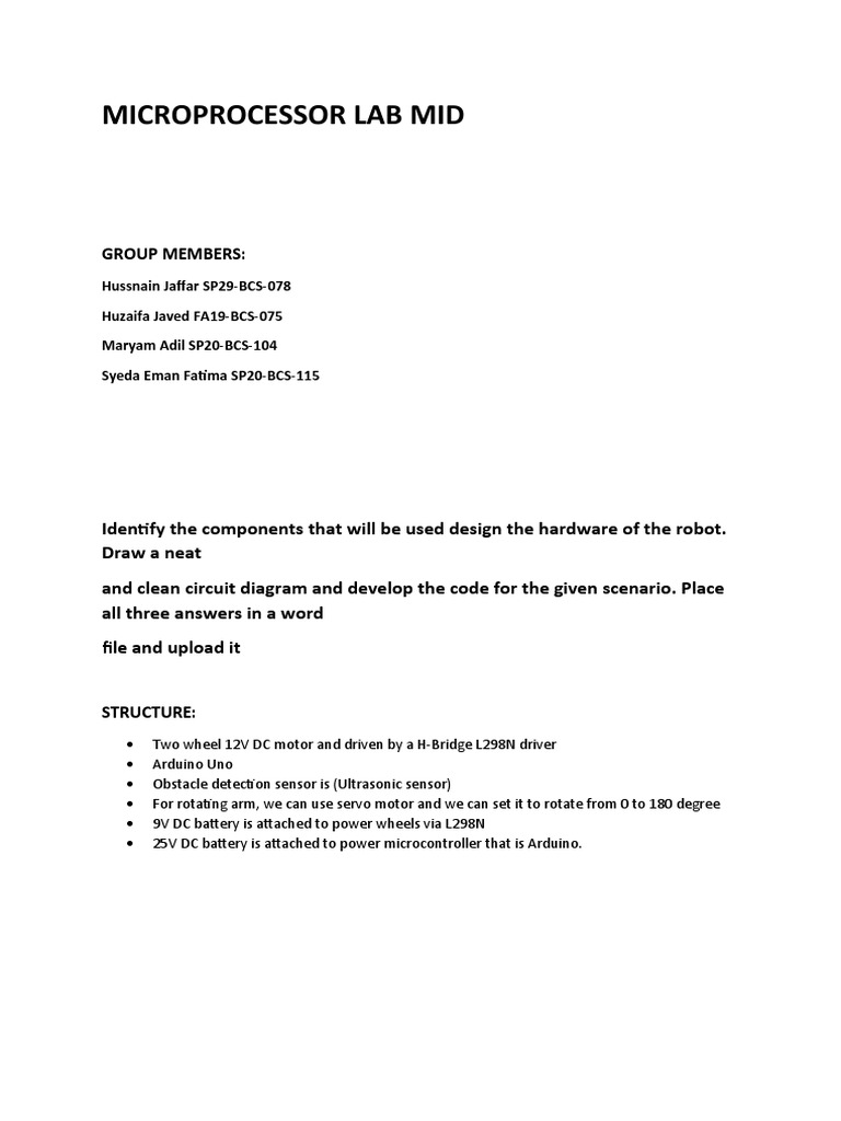 Microprocessor Lab Mid | PDF