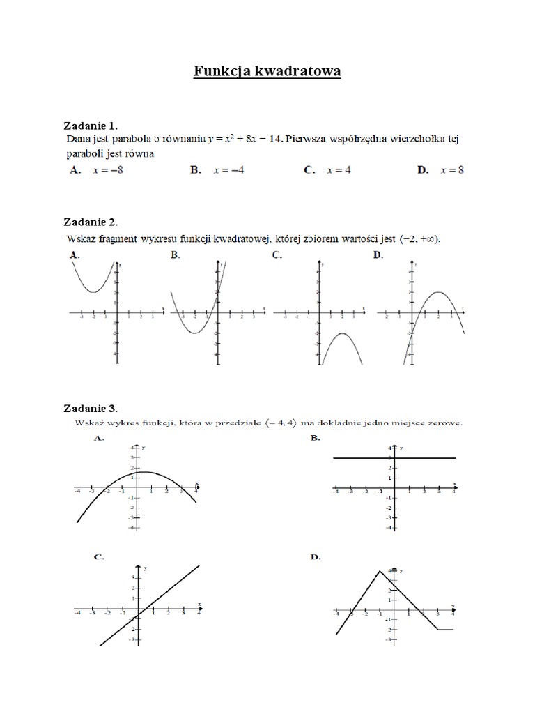 Funkcja Kwadratowa | PDF