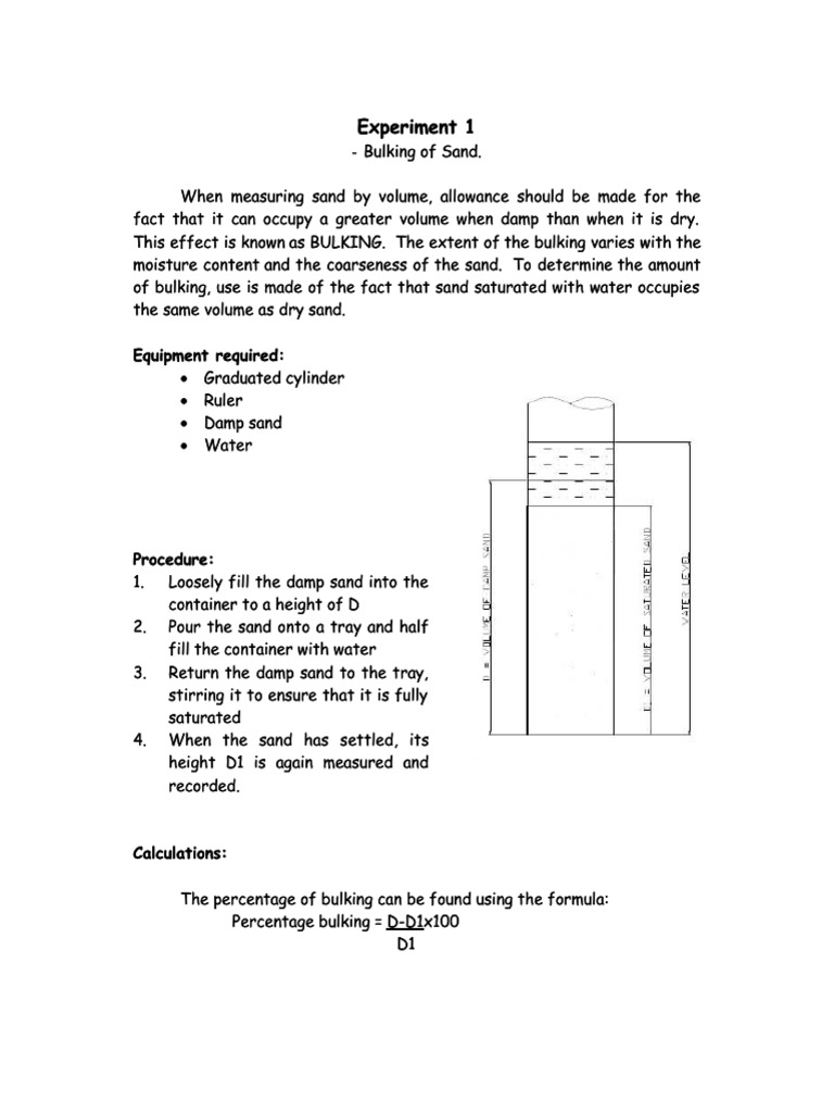 Bulking of Sand | PDF | Mirror | Volume