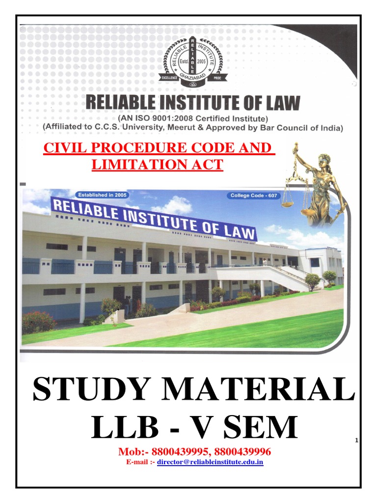 Civil Procedure Code and Limitation Act | PDF | Lawsuit | Res Judicata
