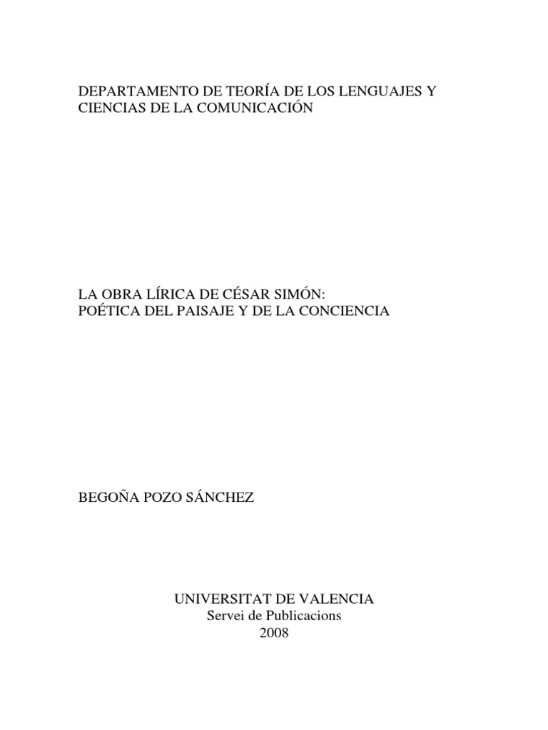 Obra Lirica Cesar Simon | PDF | Poesía | Crítica literaria