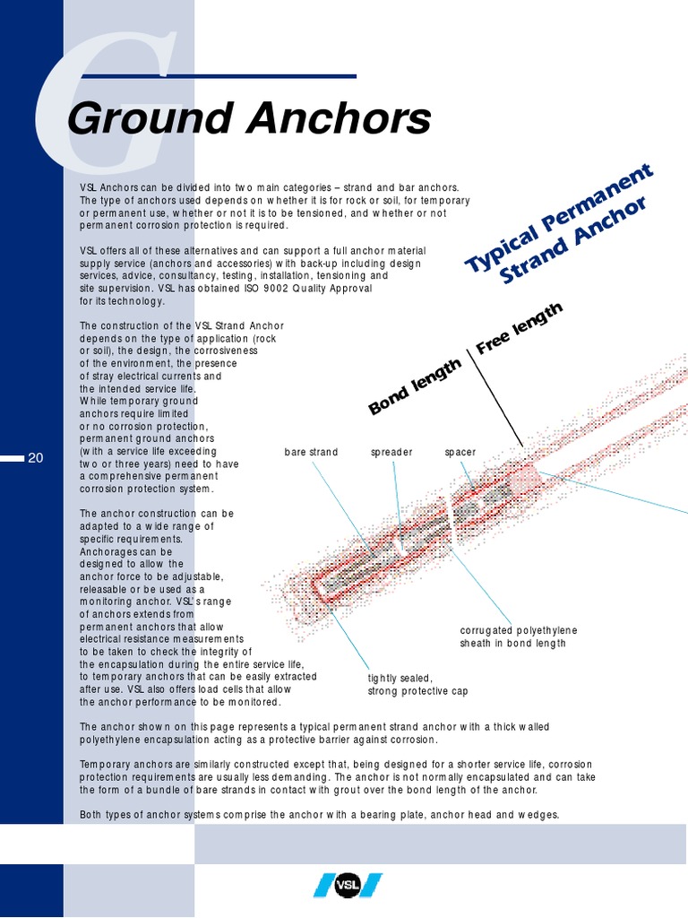 VSL Ground Anchors EN | PDF | Anchor | Corrosion