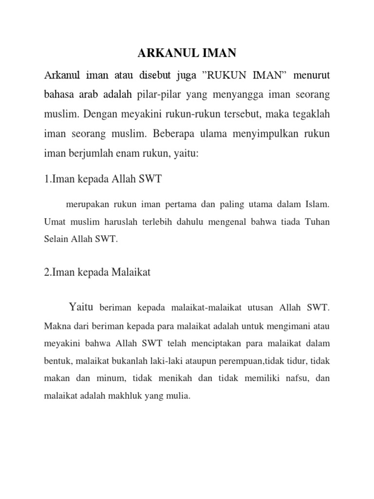 Arkanul Iman | PDF