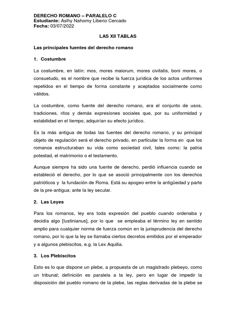 Las Xii Tablas | PDF | Ley romana | Roma antigua