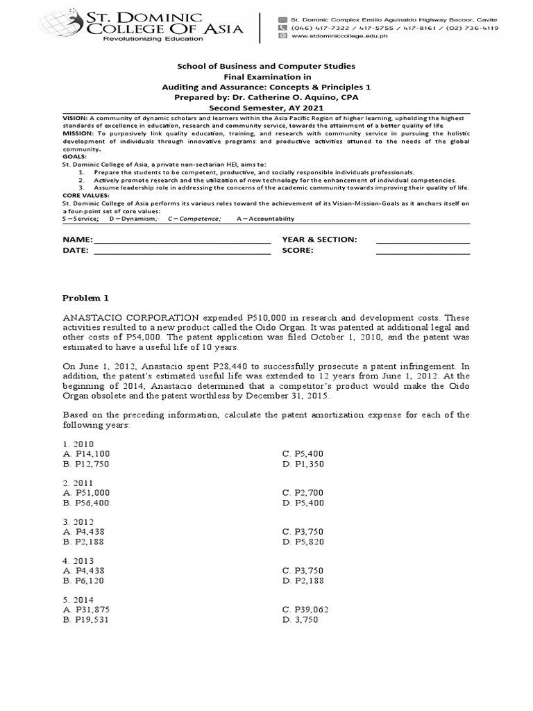 2022 Final Exam Applied Auditing | PDF | Debits And Credits | Expense