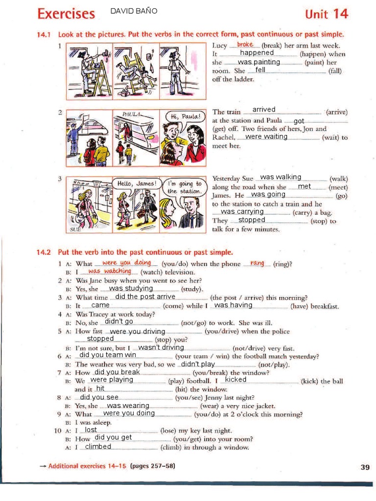 DAVID BAÑO Simple Past Vs Past Continuous | PDF