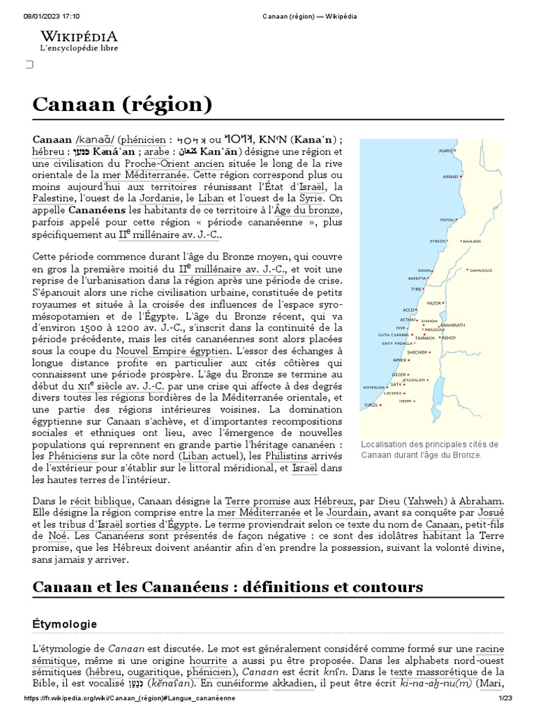 Canaan : Histoire et Géographie | PDF | Canaan