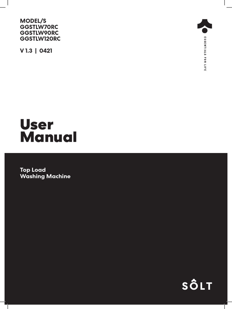 Solt Washing Machine User Manual ggstlw70rc | PDF | Washing Machine ...