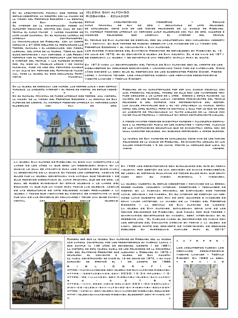Iglesia San Alfonso Riobamba - Ecuador | PDF | Iglesia (edificio) | templo