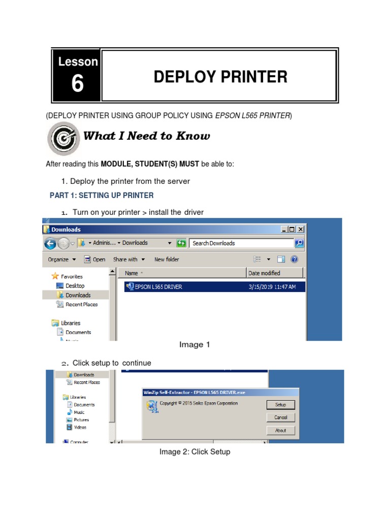 LO2 - LESSON 6 Printer Deployment | PDF | Group Policy | Printer ...