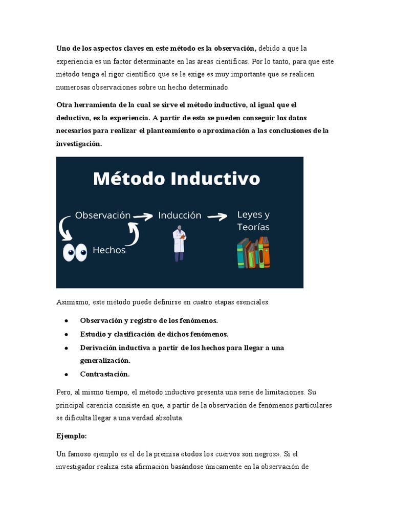 Metodo Inductivo Caracteristicas | PDF